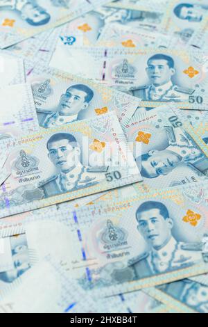 Banknotes of the Thailand 50 Baht (new design issued in 2018 Stock ...