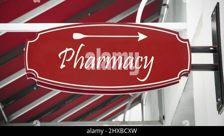 Street Sign the Direction Way to Pharmacy Stock Photo - Alamy