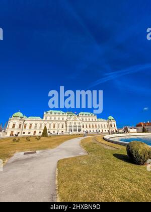 VIENNA, AUSTRIA, 19 FEBRUARY 2022: Perspective view under the arches of ...