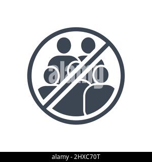 Avoid crowded places related vector icon. Group of people in ...