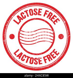 LACTOSE FREE, words written on orange rectangle stamp sign Stock Photo - Alamy