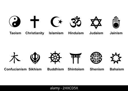 Collection of the most relevant religious symbols in the world with ...