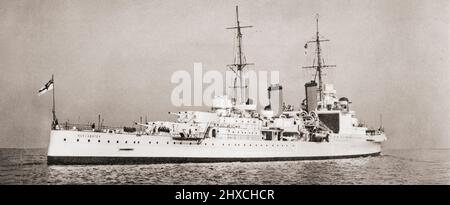 HMS Gloucester, a Town-class light cruiser built for the Royal Navy ...