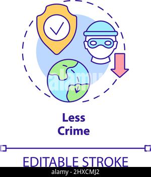 less crime line icon, outline symbol, vector illustration, concept sign ...
