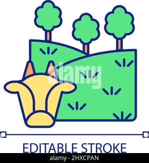 cow grazing color icon vector illustration Stock Vector Image & Art - Alamy