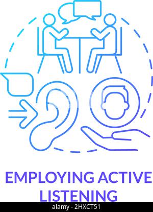 Active listening blue gradient concept icon Stock Vector Image & Art ...