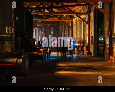 Railroad park, railroad museum in Augsburg, historical locomotive shed ...