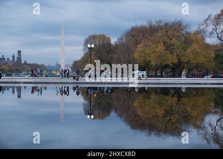 Fall Scene of the National Gallery of Art and the Capitol Reflecting ...