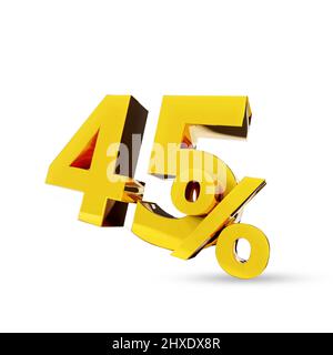 Golden percentage digits - number with percent symbol - golden percent ...