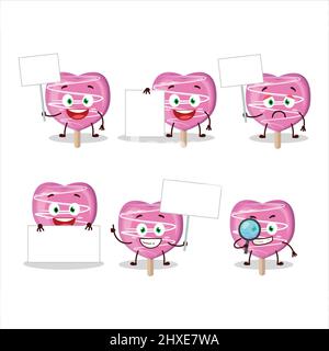 Lolipop love cartoon character bring information board. Vector ...