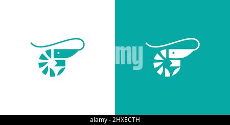 Unique and modern R letter initial shrimp logo design Stock Vector ...