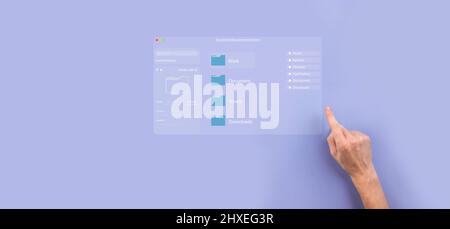 Document management concept. Virtual screen icons Document Management ...
