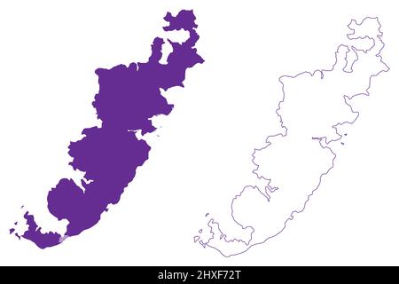 Hirado island (Japan, East Asia, Japanese archipelago) map vector ...