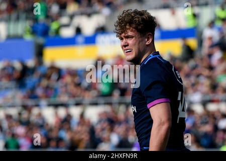 Darcy Graham of Scotland looks on during the Guinness Six Nations Rugby ...