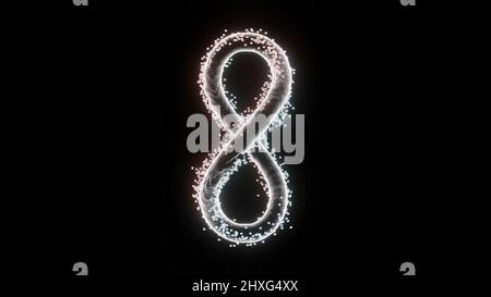 Colored infinity sign spinning isolated on black background, seamless ...