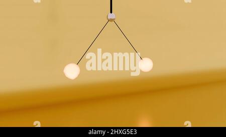 Pendulum of two balls. Design. Animation with two balls on ropes ...