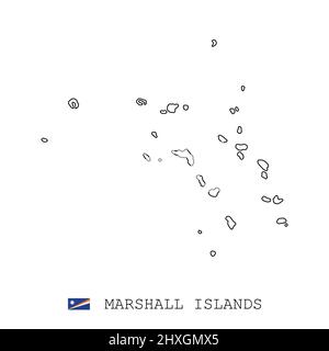 Vector map Marshall Islands and Majuro. Country and capital. Isolated ...