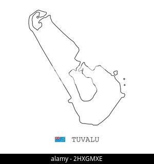 Tuvalu Blank Vector Map Isolated on White Background. High-Detailed ...