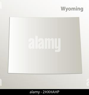 Wyoming state outline administrative and political map in black and ...