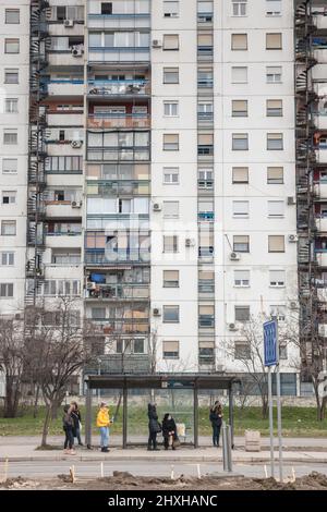 Picture of socialist buildings of Novi Beograd in Blok 22 in Belgrade ...