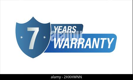 Seven years warranty icon, badge seal guarantee certificate customer ...