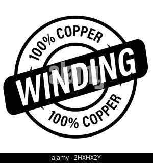100% copper winding vector icon. 100% pure copper rounded emblem Stock ...
