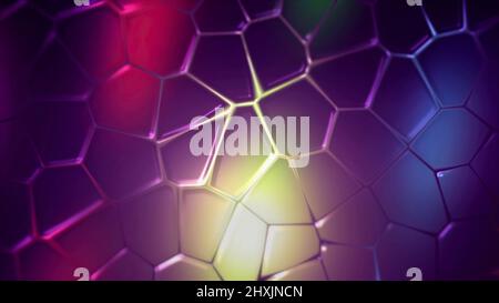 Colored mosaic background with changing polygons. Motion. Beautiful ...