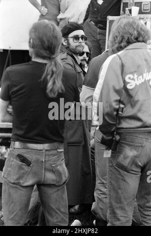 Elton John pictured at Reading Rock Festival. August 1977 Stock Photo ...
