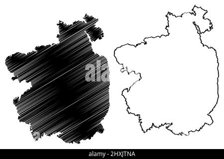 Gorumna island (Republic of Ireland) map vector illustration, scribble ...