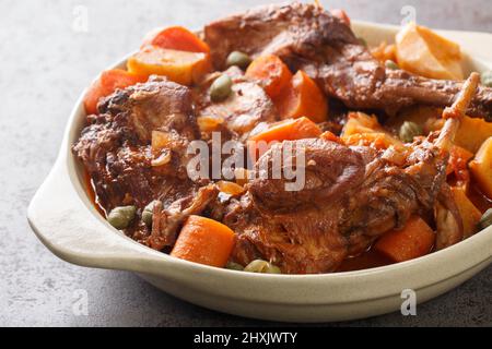 Stuffat tal-Fenek - national dish of Malta Stock Photo - Alamy