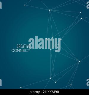 Abstract polygonal space low poly dark background with connecting dots ...