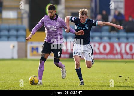 Rangers Connor Goldson battles with Dundee’s Max Anderson during the ...