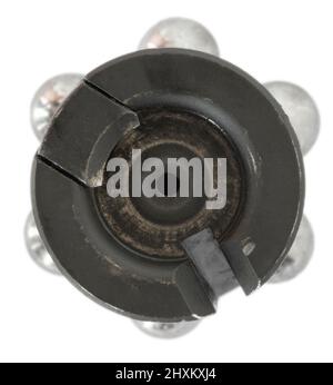 Straight pull rifle bolt that is isolated on white Stock Photo - Alamy