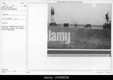 British observation post during Mesopotamian Campaign. Collection of ...