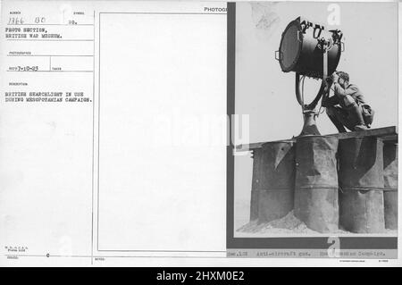Soldier with a searchlight, 1918 Stock Photo - Alamy