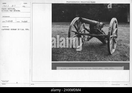 CAPTURED GERMAN GUN - Photographs of a 10 1/2" German gun. It is mobile ...