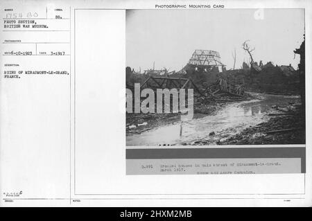 Ruins of Miraumont-le-Grand, France. March 1917. Collection of World ...