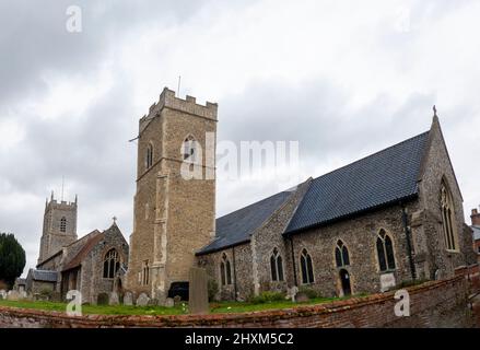 Two churchs Reepham Norfolk Stock Photo - Alamy