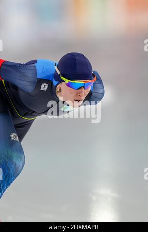 HEERENVEEN, NETHERLANDS - MARCH 13: Yekaterina Aidova of Kazakhstan ...