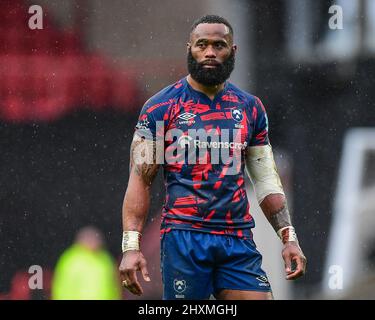 Semi Radradra of Rugby Bristol Bears, in action during the game Stock ...