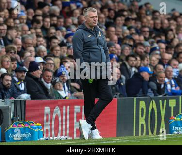 Leeds, UK. 13th Mar, 2022. Adam Forshaw #4 of Leeds United gives a ...