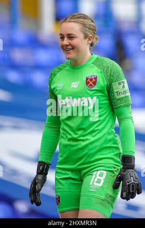West Ham United goalkeeper Anna Moorhouse shows her dejection Stock ...