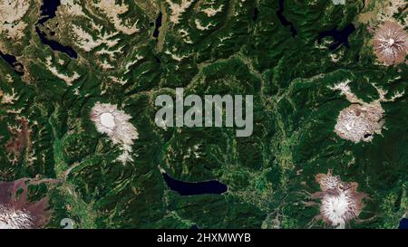 Aerial of Mount Sundoro and Mount Sumbing, Java, Indonesia Stock Photo ...