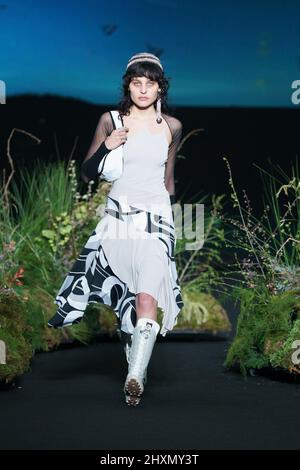 A model walks the runway at the Nimph fashion show during the EGO ...