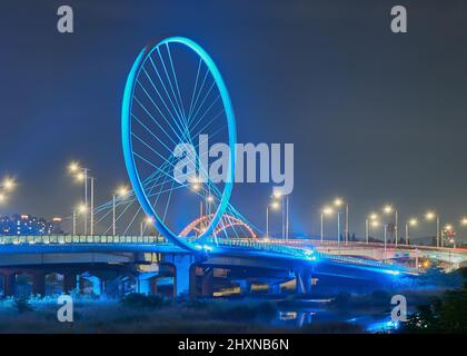 Nighr view of Songdo bridge, Incheon, South Korea Stock Photo - Alamy