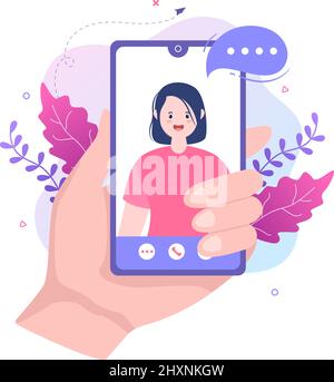 Friends talk via remote communication Stock Vector Image & Art - Alamy