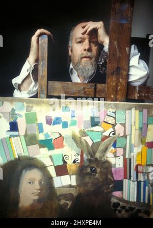 Peter Blake in his home studio 1982 Stock Photo - Alamy