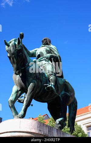 Janos Hunyadi horse statue in Pecs, Hungary Stock Photo - Alamy