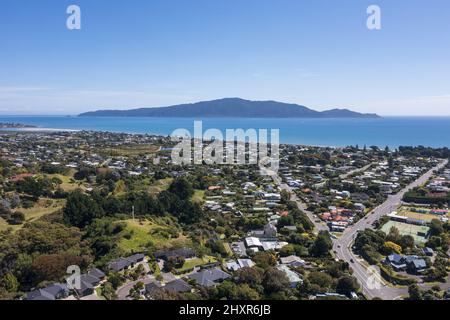 aerial panorama Waikanae beach Stock Photo - Alamy