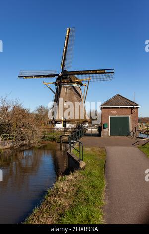 The windmill of Polder Westbroek. The windmill type is a "achtkante ...